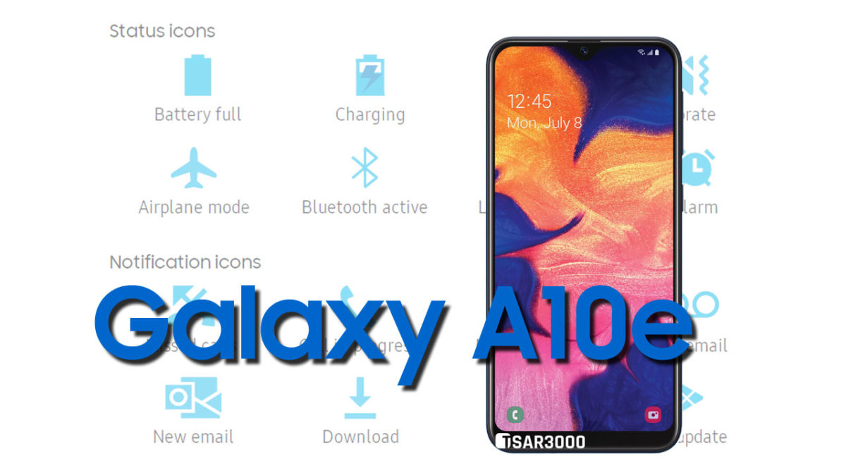 Samsung Galaxy A10e Status Bar and Notification Icons Meaning - Tsar3000