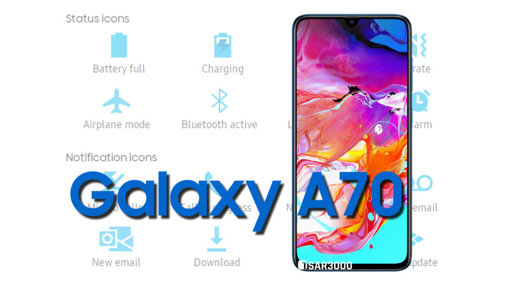 Samsung Galaxy A70 Status Bar and Notification Icons Meaning - Tsar3000