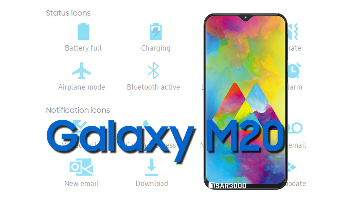 Samsung Galaxy M20 Status Bar and Notification Icons Meaning - Tsar3000