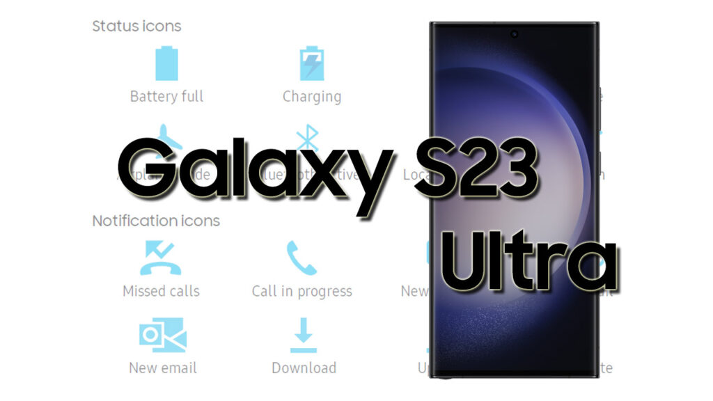 Samsung Galaxy S23 Ultra Status Bar and Notification Icons Meaning - Tsar3000